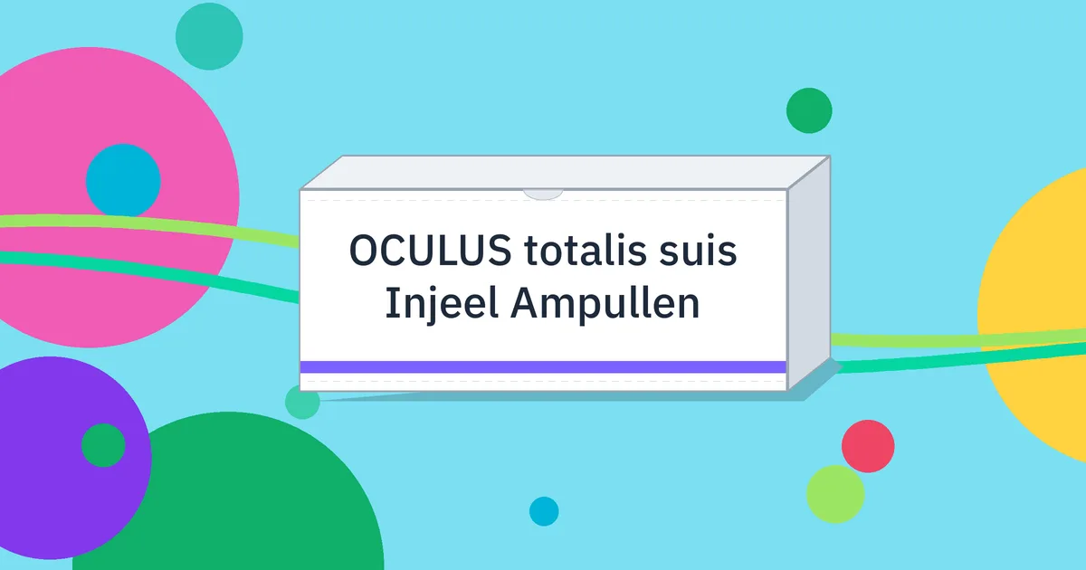 Symbolbild: Packung mit der Aufschrift OCULUS totalis suis Injeel Ampullen (PZN 00738007) – Verfügbarkeit und Bezug in Apotheken in Frankfurt am Main