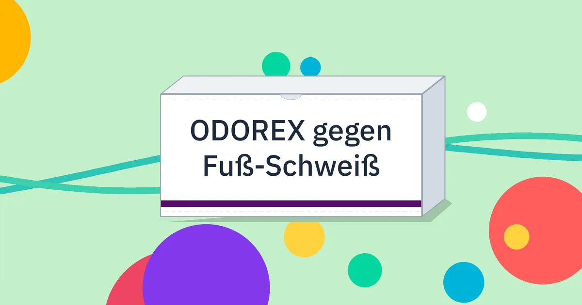 Symbolbild: Packung mit der Aufschrift ODOREX gegen Fuß-Schweiß (PZN 07412651) – Verfügbarkeit und Bezug in Apotheken in Frankfurt am Main