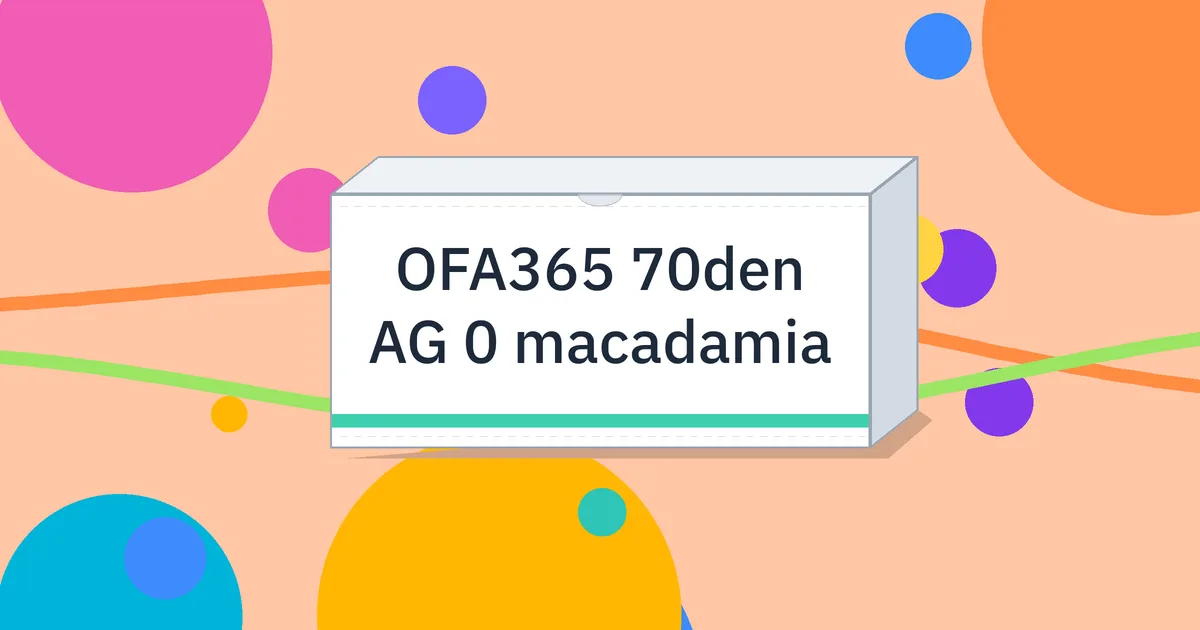 Symbolbild: Packung mit der Aufschrift OFA365 70den AG 0 macadamia (PZN 16722020) – Verfügbarkeit und Bezug in Apotheken in Frankfurt am Main