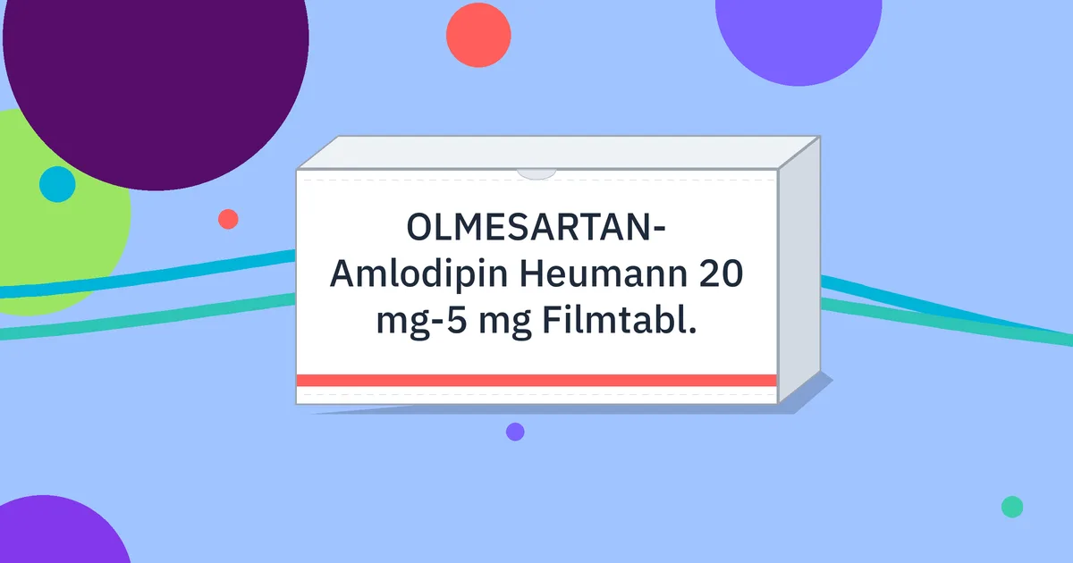 Symbolbild: Packung mit der Aufschrift OLMESARTAN-Amlodipin Heumann 20 mg-5 mg Filmtabl. (PZN 14214785) – Verfügbarkeit und Bezug in Apotheken in Frankfurt am Main