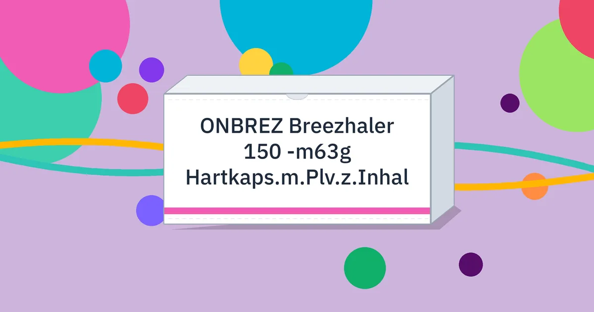 Symbolbild: Packung mit der Aufschrift ONBREZ Breezhaler 150 -m63g Hartkaps.m.Plv.z.Inhal (PZN 12739041) – Verfügbarkeit und Bezug in Apotheken in Frankfurt am Main