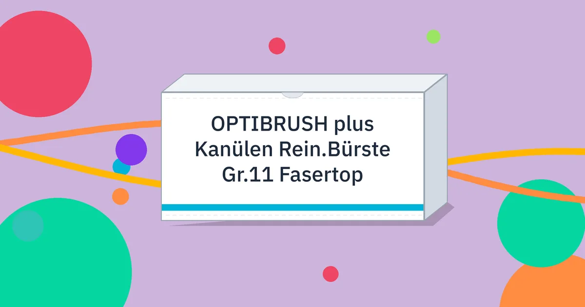 Symbolbild: Packung mit der Aufschrift OPTIBRUSH plus Kanülen Rein.Bürste Gr.11 Fasertop (PZN 11579931) – Verfügbarkeit und Bezug in Apotheken in Frankfurt am Main