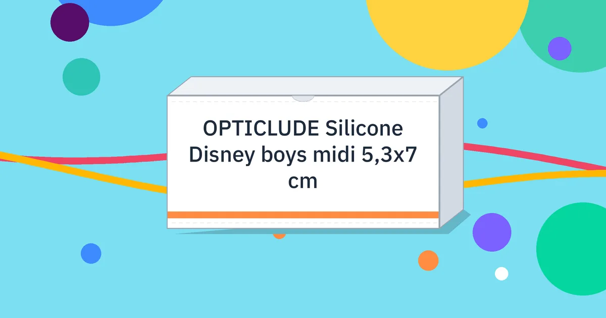 Symbolbild: Packung mit der Aufschrift OPTICLUDE Silicone Disney boys midi 5,3x7 cm (PZN 10547567) – Verfügbarkeit und Bezug in Apotheken in Frankfurt am Main
