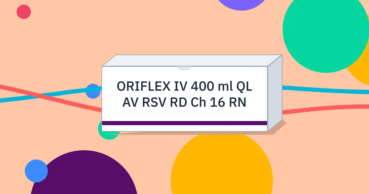 Symbolbild: Packung mit der Aufschrift ORIFLEX IV 400 ml QL AV RSV RD Ch 16 RN (PZN 17486432) – Verfügbarkeit und Bezug in Apotheken in Frankfurt am Main