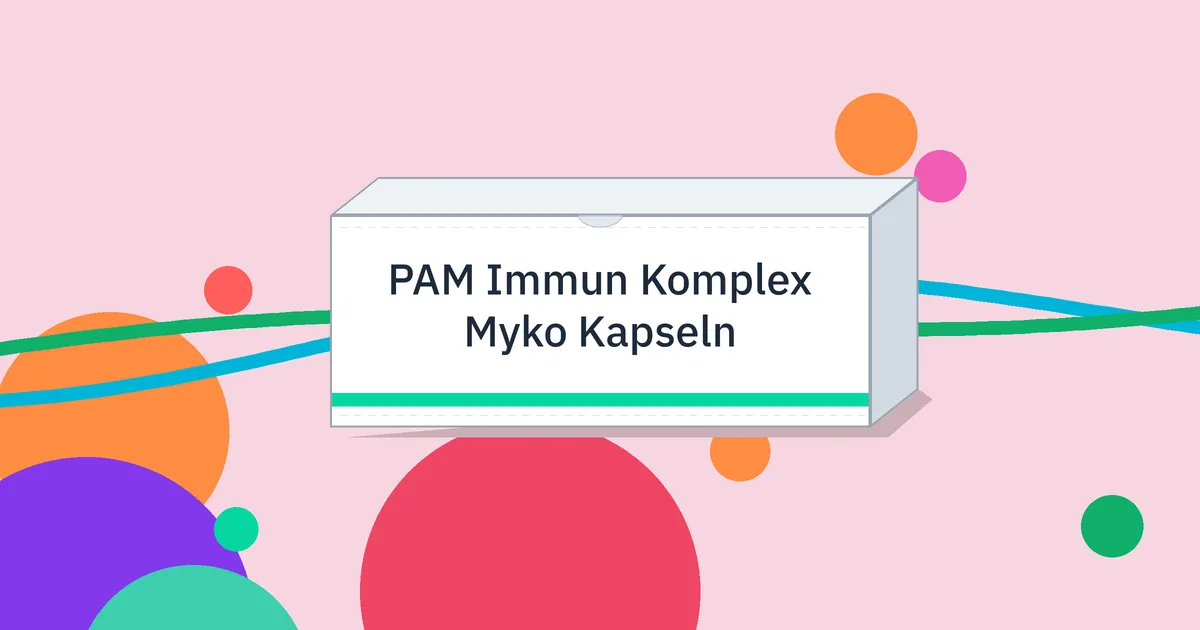 Symbolbild: Packung mit der Aufschrift PAM Immun Komplex Myko Kapseln (PZN 20280562) – Verfügbarkeit und Bezug in Apotheken in Frankfurt am Main