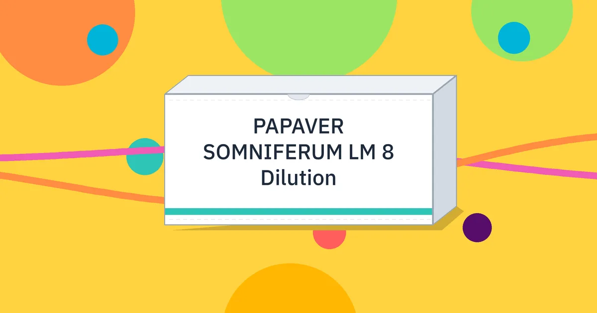 Symbolbild: Packung mit der Aufschrift PAPAVER SOMNIFERUM LM 8 Dilution (PZN 12975793) – Verfügbarkeit und Bezug in Apotheken in Frankfurt am Main