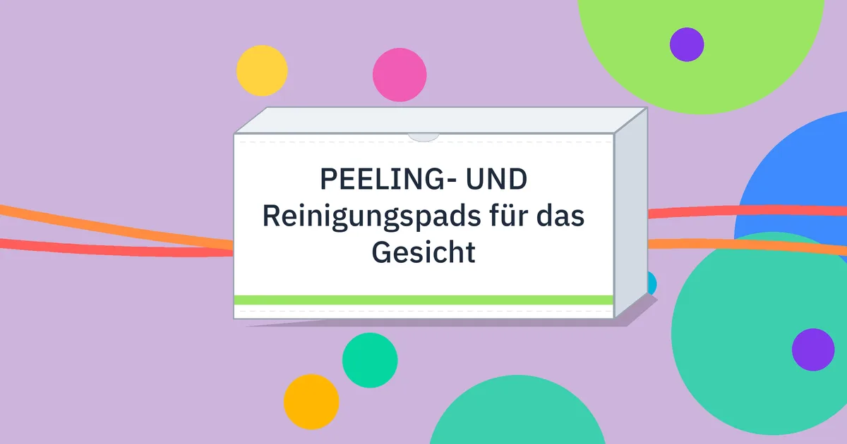 Symbolbild: Packung mit der Aufschrift PEELING- UND Reinigungspads für das Gesicht (PZN 20333117) – Verfügbarkeit und Bezug in Apotheken in Frankfurt am Main