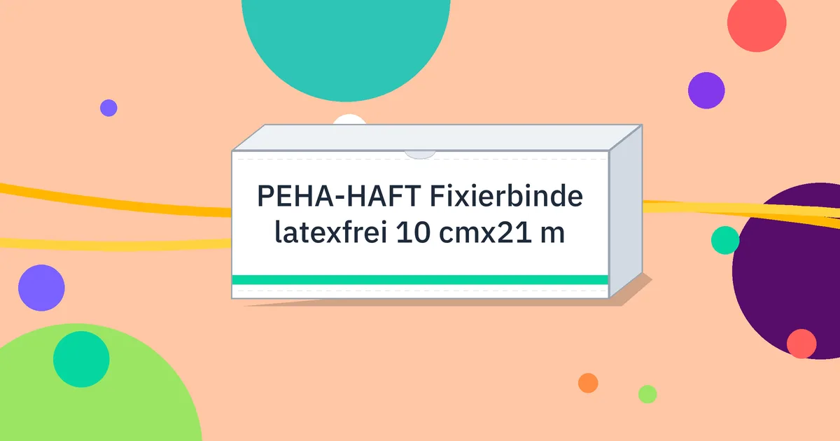 Symbolbild: Packung mit der Aufschrift PEHA-HAFT Fixierbinde latexfrei 10 cmx21 m (PZN 19891131) – Verfügbarkeit und Bezug in Apotheken in Frankfurt am Main