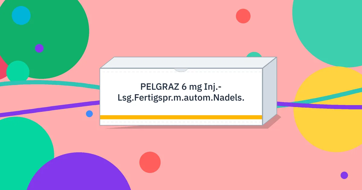 Symbolbild: Packung mit der Aufschrift PELGRAZ 6 mg Inj.-Lsg.Fertigspr.m.autom.Nadels. (PZN 16759425) – Verfügbarkeit und Bezug in Apotheken in Frankfurt am Main