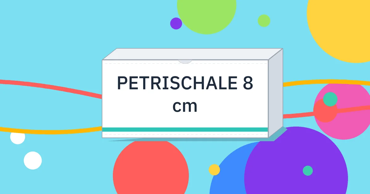 Symbolbild: Packung mit der Aufschrift PETRISCHALE 8 cm (PZN 01040757) – Verfügbarkeit und Bezug in Apotheken in Frankfurt am Main