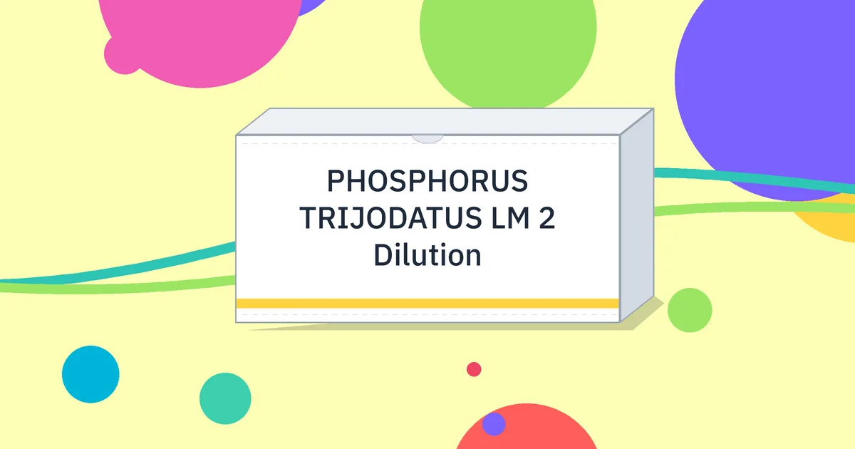 Symbolbild: Packung mit der Aufschrift PHOSPHORUS TRIJODATUS LM 2 Dilution (PZN 13034762) – Verfügbarkeit und Bezug in Apotheken in Frankfurt am Main