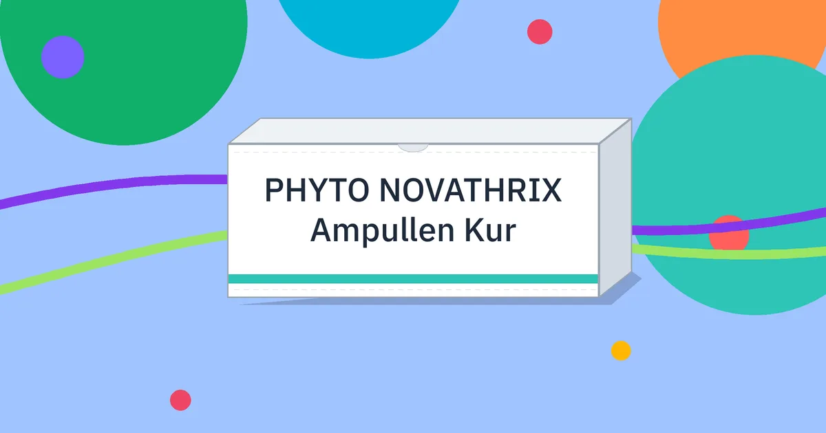 Symbolbild: Packung mit der Aufschrift PHYTO NOVATHRIX Ampullen Kur (PZN 15396216) – Verfügbarkeit und Bezug in Apotheken in Frankfurt am Main