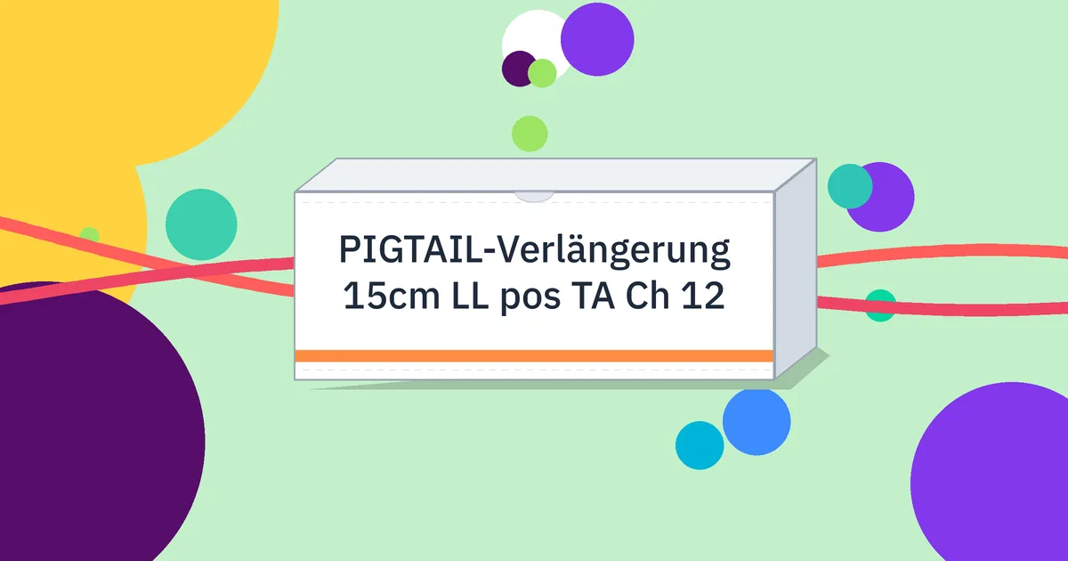 Symbolbild: Packung mit der Aufschrift PIGTAIL-Verlängerung 15cm LL pos TA Ch 12 (PZN 17488247) – Verfügbarkeit und Bezug in Apotheken in Frankfurt am Main