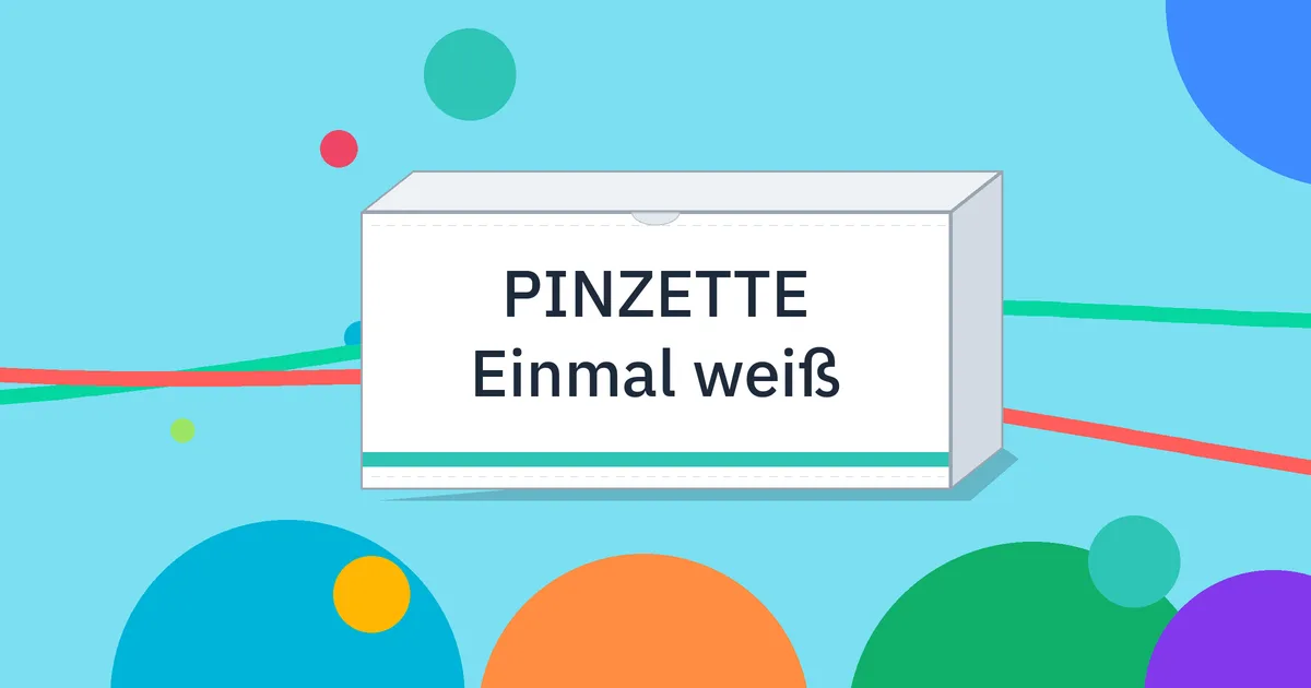 Symbolbild: Packung mit der Aufschrift PINZETTE Einmal weiß (PZN 02443090) – Verfügbarkeit und Bezug in Apotheken in Frankfurt am Main