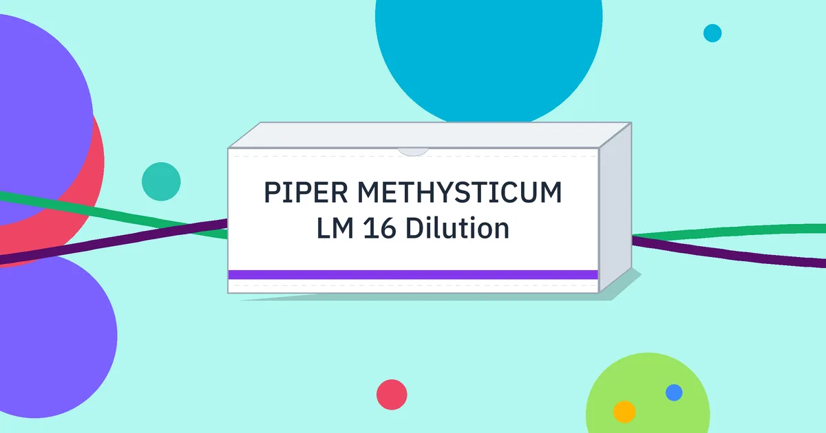 Symbolbild: Packung mit der Aufschrift PIPER METHYSTICUM LM 16 Dilution (PZN 13643455) – Verfügbarkeit und Bezug in Apotheken in Frankfurt am Main
