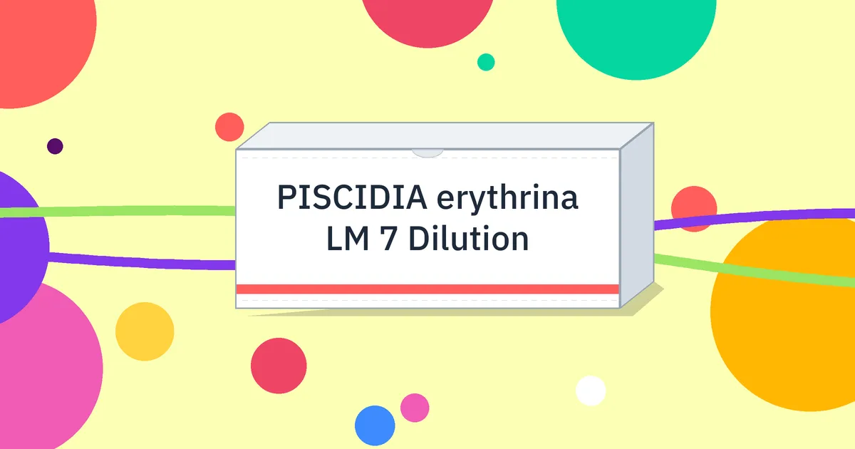 Symbolbild: Packung mit der Aufschrift PISCIDIA erythrina LM 7 Dilution (PZN 13645709) – Verfügbarkeit und Bezug in Apotheken in Frankfurt am Main