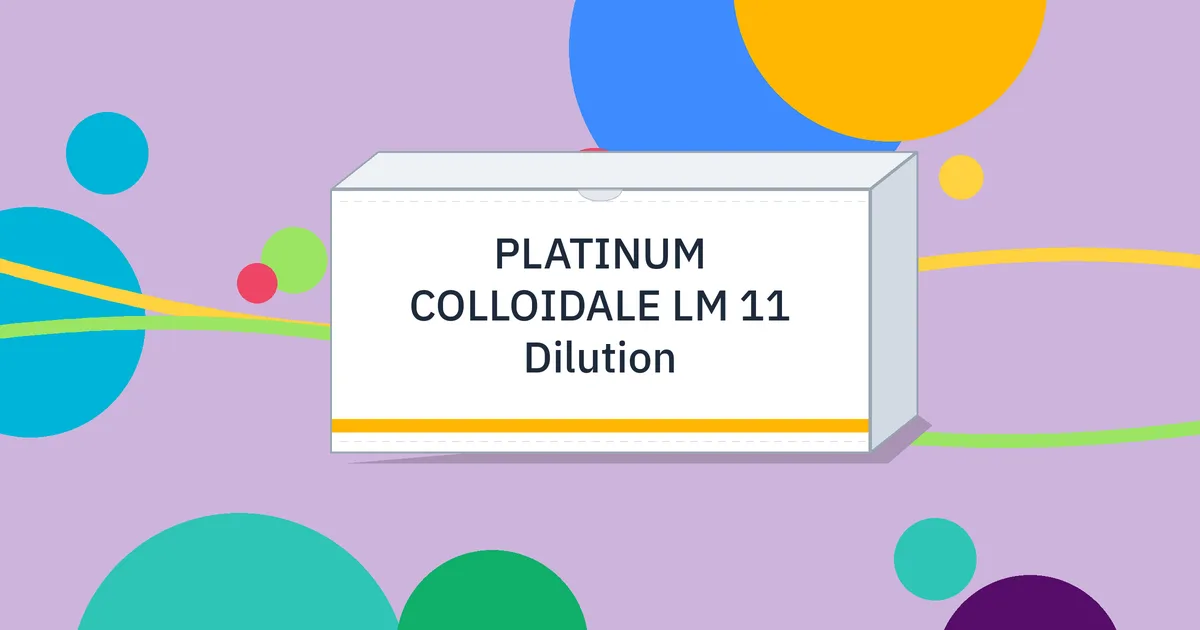 Symbolbild: Packung mit der Aufschrift PLATINUM COLLOIDALE LM 11 Dilution (PZN 13037743) – Verfügbarkeit und Bezug in Apotheken in Frankfurt am Main