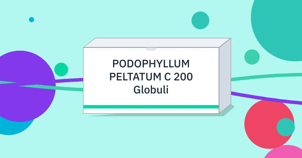 Symbolbild: Packung mit der Aufschrift PODOPHYLLUM PELTATUM C 200 Globuli (PZN 15330163) – Verfügbarkeit und Bezug in Apotheken in Frankfurt am Main