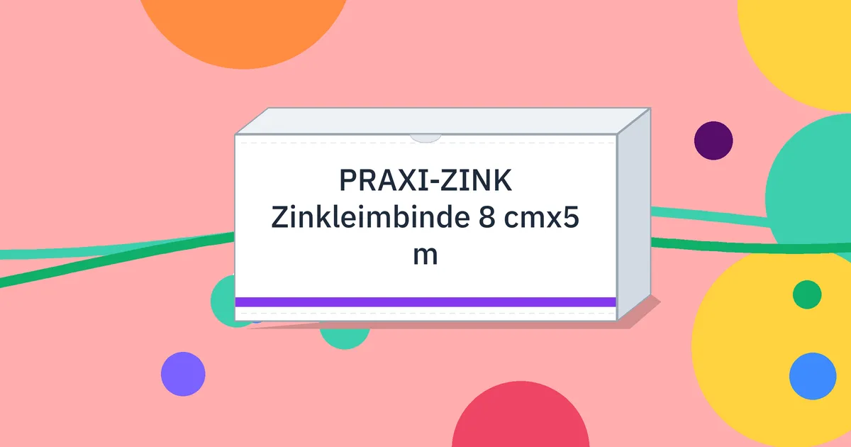 Symbolbild: Packung mit der Aufschrift PRAXI-ZINK Zinkleimbinde 8 cmx5 m (PZN 12856172) – Verfügbarkeit und Bezug in Apotheken in Frankfurt am Main