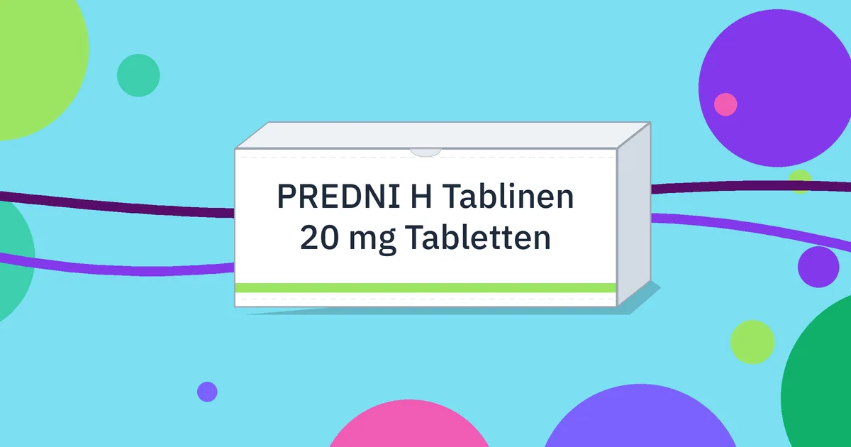 Symbolbild: Packung mit der Aufschrift PREDNI H Tablinen 20 mg Tabletten (PZN 00677197) – Verfügbarkeit und Bezug in Apotheken in Frankfurt am Main
