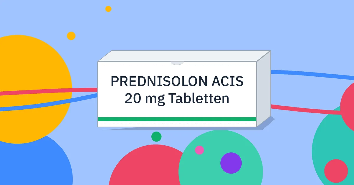 Symbolbild: Packung mit der Aufschrift PREDNISOLON ACIS 20 mg Tabletten (PZN 00985160) – Verfügbarkeit und Bezug in Apotheken in Frankfurt am Main