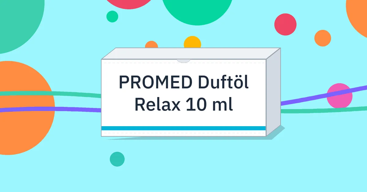 Symbolbild: Packung mit der Aufschrift PROMED Duftöl Relax 10 ml (PZN 11528655) – Verfügbarkeit und Bezug in Apotheken in Frankfurt am Main