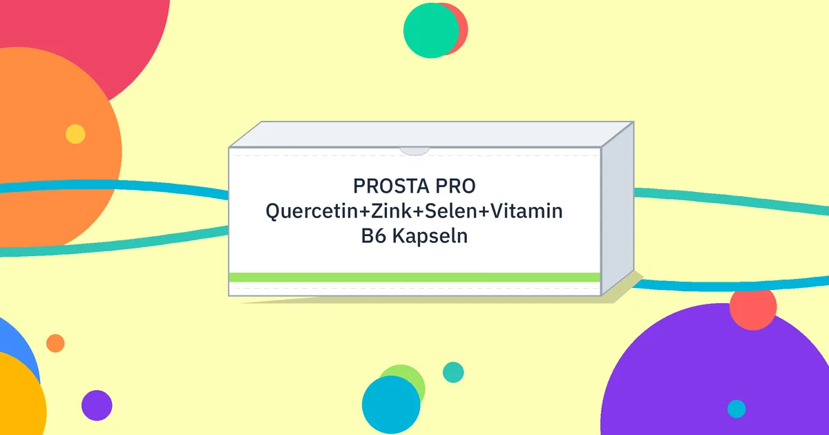 Symbolbild: Packung mit der Aufschrift PROSTA PRO Quercetin+Zink+Selen+Vitamin B6 Kapseln (PZN 18317418) – Verfügbarkeit und Bezug in Apotheken in Frankfurt am Main