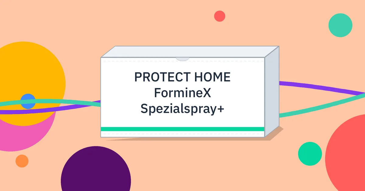 Symbolbild: Packung mit der Aufschrift PROTECT HOME FormineX Spezialspray+ (PZN 16782387) – Verfügbarkeit und Bezug in Apotheken in Frankfurt am Main