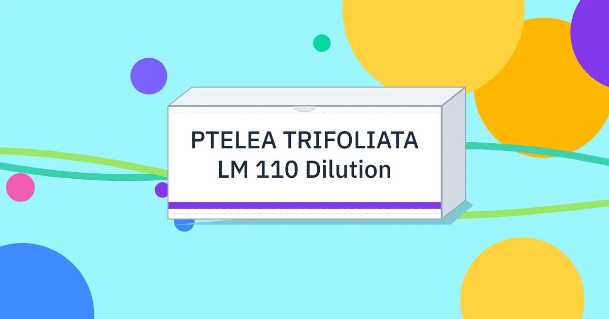 Symbolbild: Packung mit der Aufschrift PTELEA TRIFOLIATA LM 110 Dilution (PZN 13670647) – Verfügbarkeit und Bezug in Apotheken in Frankfurt am Main