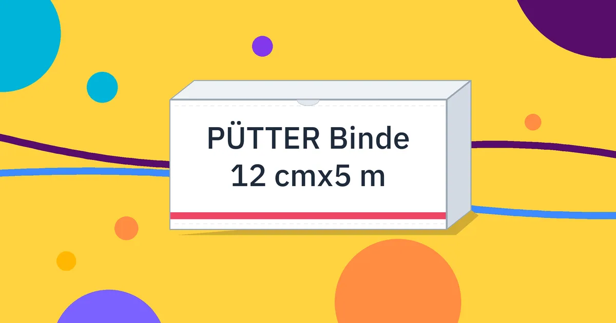 Symbolbild: Packung mit der Aufschrift PÜTTER Binde 12 cmx5 m (PZN 19961966) – Verfügbarkeit und Bezug in Apotheken in Frankfurt am Main