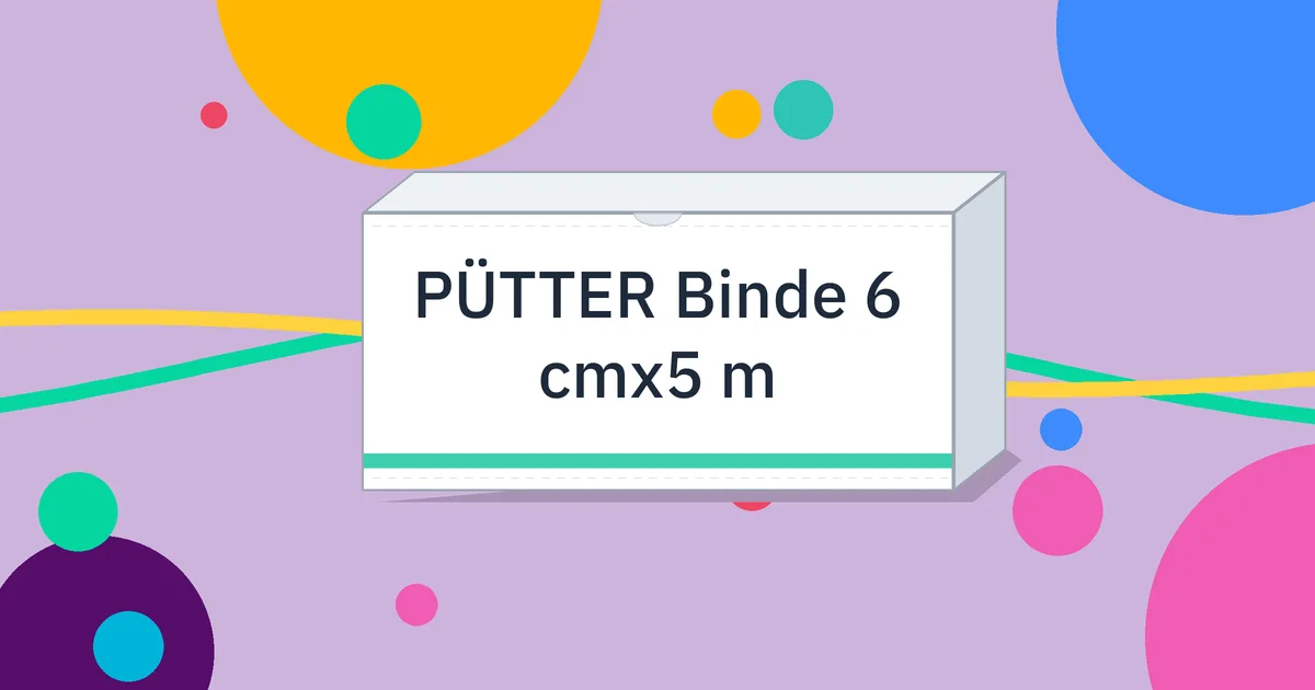 Symbolbild: Packung mit der Aufschrift PÜTTER Binde 6 cmx5 m (PZN 17842269) – Verfügbarkeit und Bezug in Apotheken in Frankfurt am Main