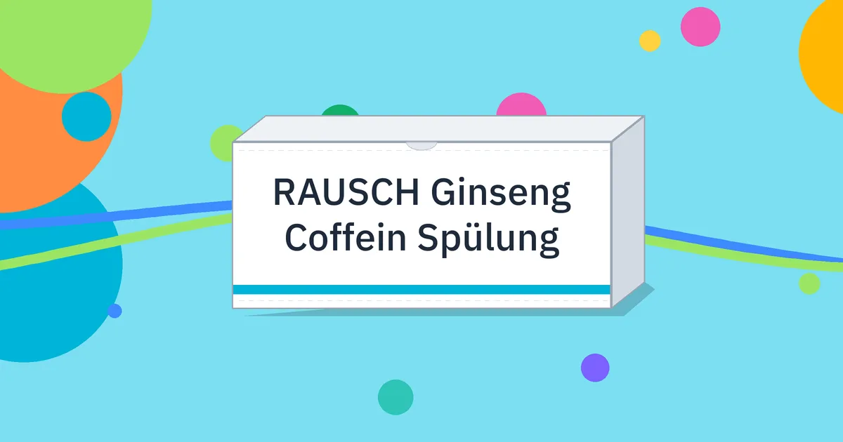 Symbolbild: Packung mit der Aufschrift RAUSCH Ginseng Coffein Spülung (PZN 11141560) – Verfügbarkeit und Bezug in Apotheken in Frankfurt am Main