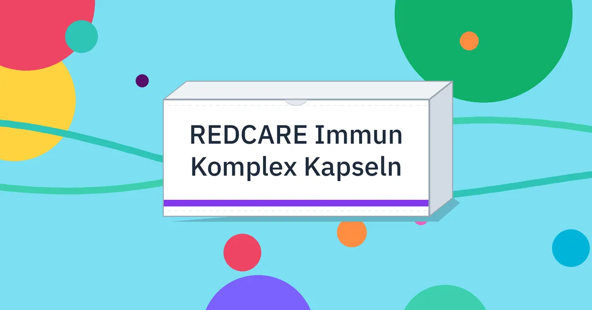 Symbolbild: Packung mit der Aufschrift REDCARE Immun Komplex Kapseln (PZN 19551004) – Verfügbarkeit und Bezug in Apotheken in Frankfurt am Main