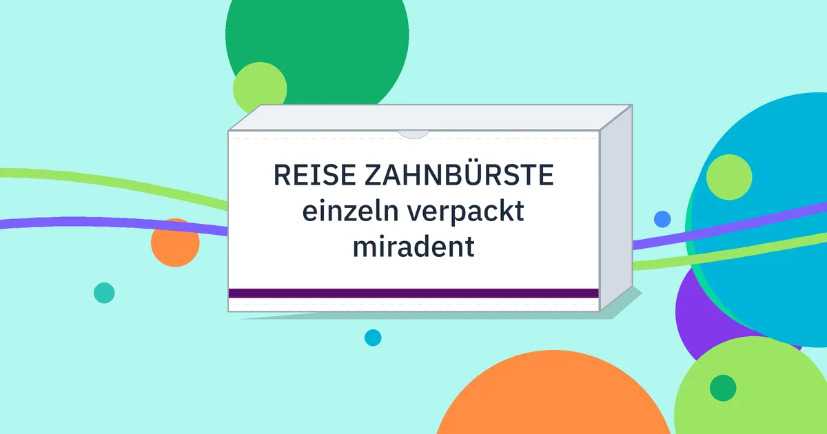 Symbolbild: Packung mit der Aufschrift REISE ZAHNBÜRSTE einzeln verpackt miradent (PZN 10928878) – Verfügbarkeit und Bezug in Apotheken in Frankfurt am Main