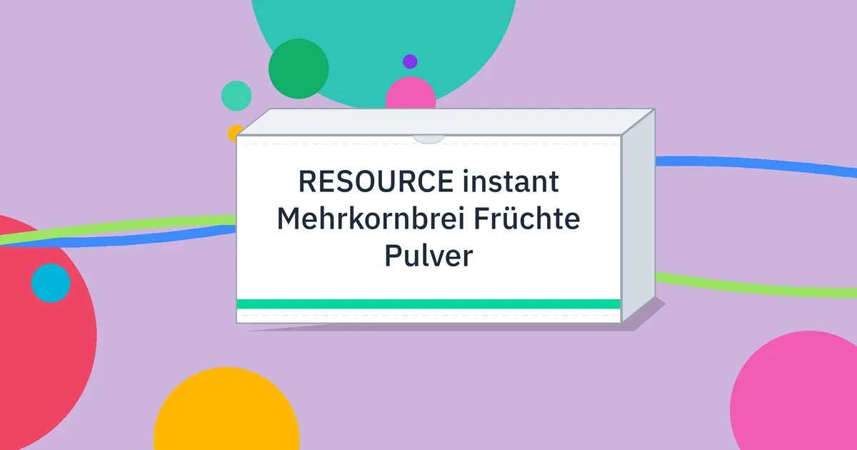 Symbolbild: Packung mit der Aufschrift RESOURCE instant Mehrkornbrei Früchte Pulver (PZN 19480652) – Verfügbarkeit und Bezug in Apotheken in Frankfurt am Main