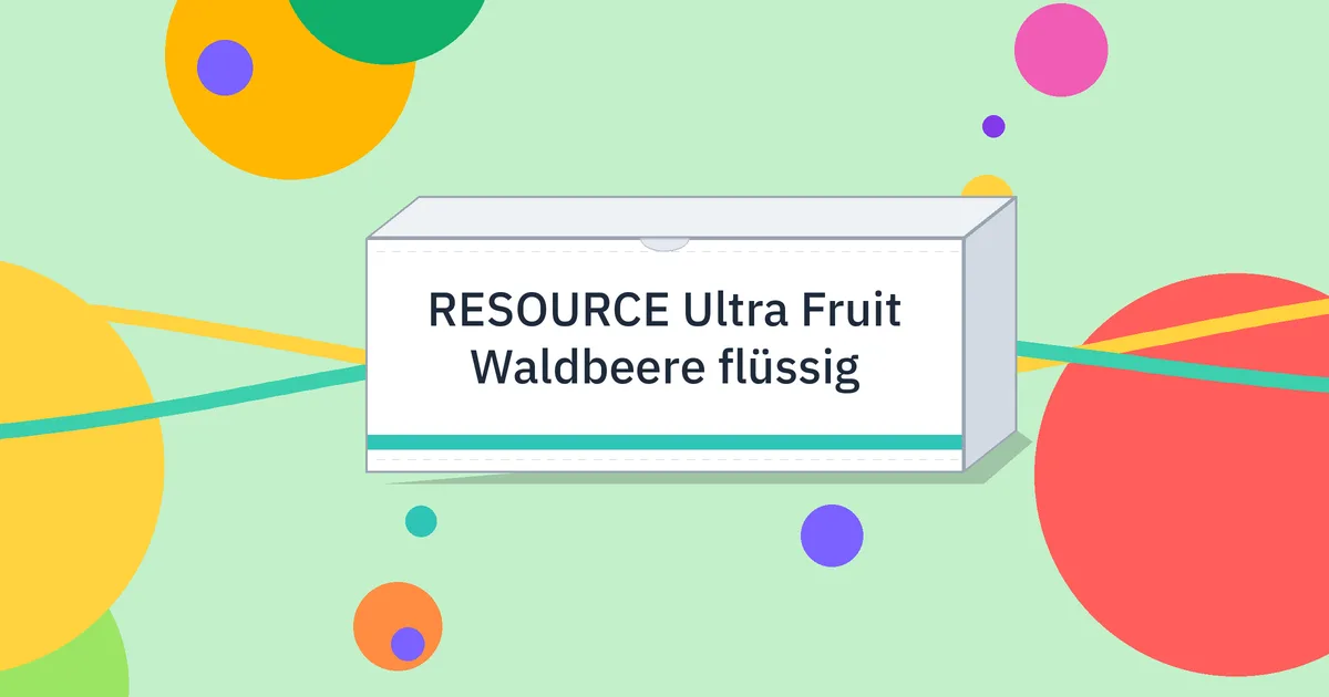 Symbolbild: Packung mit der Aufschrift RESOURCE Ultra Fruit Waldbeere flüssig (PZN 17160736) – Verfügbarkeit und Bezug in Apotheken in Frankfurt am Main