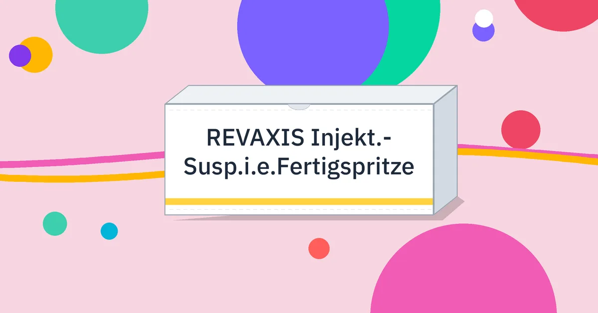 Symbolbild: Packung mit der Aufschrift REVAXIS Injekt.-Susp.i.e.Fertigspritze (PZN 02143815) – Verfügbarkeit und Bezug in Apotheken in Frankfurt am Main