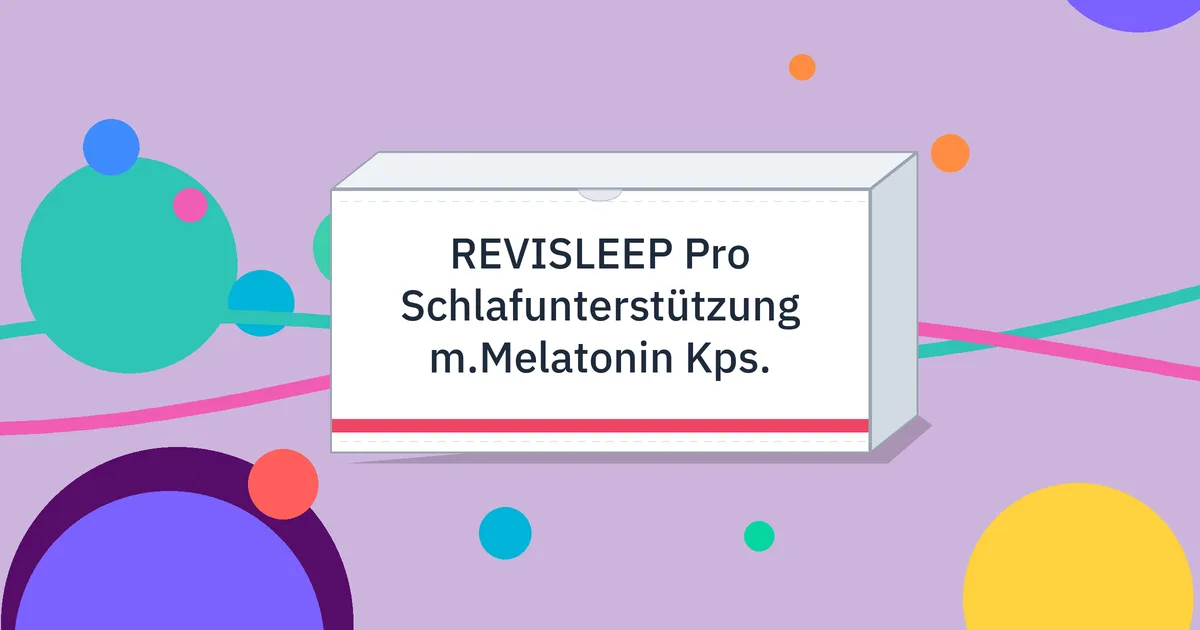 Symbolbild: Packung mit der Aufschrift REVISLEEP Pro Schlafunterstützung m.Melatonin Kps. (PZN 18016585) – Verfügbarkeit und Bezug in Apotheken in Frankfurt am Main