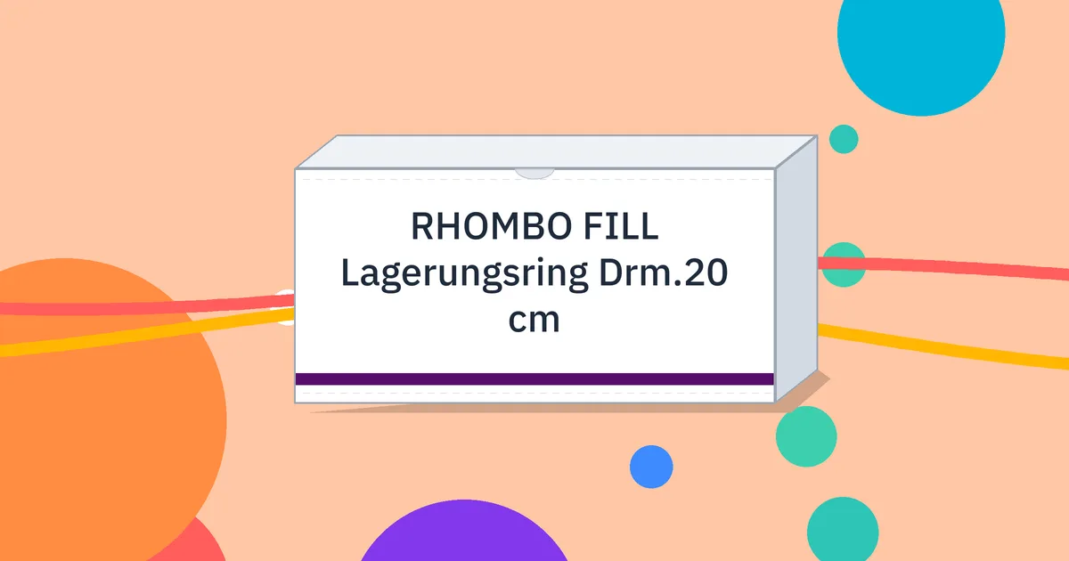 Symbolbild: Packung mit der Aufschrift RHOMBO FILL Lagerungsring Drm.20 cm (PZN 07738068) – Verfügbarkeit und Bezug in Apotheken in Frankfurt am Main