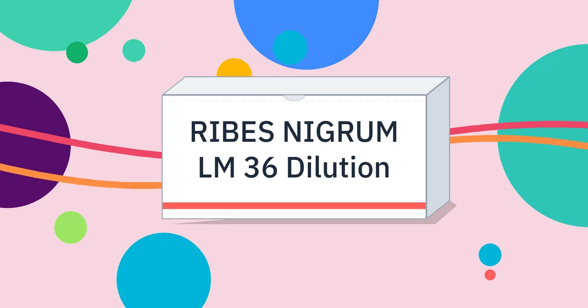 Symbolbild: Packung mit der Aufschrift RIBES NIGRUM LM 36 Dilution (PZN 13679275) – Verfügbarkeit und Bezug in Apotheken in Frankfurt am Main