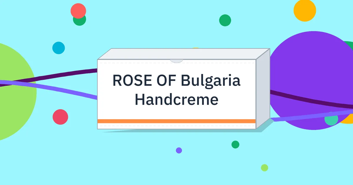 Symbolbild: Packung mit der Aufschrift ROSE OF Bulgaria Handcreme (PZN 16196583) – Verfügbarkeit und Bezug in Apotheken in Frankfurt am Main