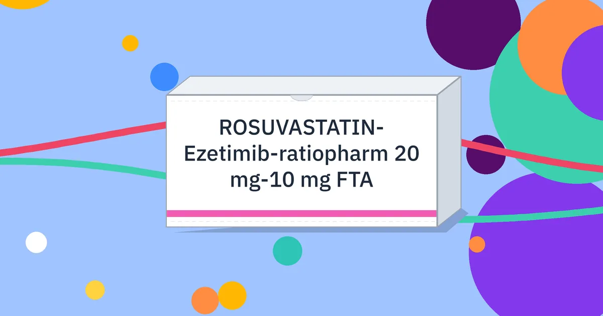 Symbolbild: Packung mit der Aufschrift ROSUVASTATIN-Ezetimib-ratiopharm 20 mg-10 mg FTA (PZN 18274560) – Verfügbarkeit und Bezug in Apotheken in Frankfurt am Main