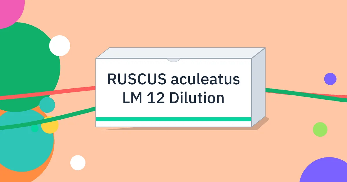 Symbolbild: Packung mit der Aufschrift RUSCUS aculeatus LM 12 Dilution (PZN 13173251) – Verfügbarkeit und Bezug in Apotheken in Frankfurt am Main