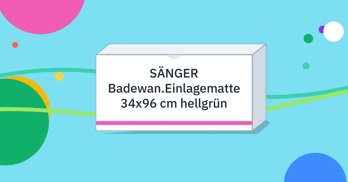Symbolbild: Packung mit der Aufschrift SÄNGER Badewan.Einlagematte 34x96 cm hellgrün (PZN 01307350) – Verfügbarkeit und Bezug in Apotheken in Frankfurt am Main