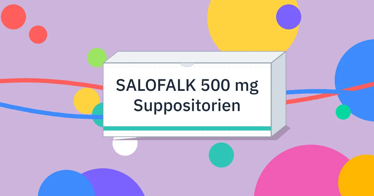 Symbolbild: Packung mit der Aufschrift SALOFALK 500 mg Suppositorien (PZN 12368886) – Verfügbarkeit und Bezug in Apotheken in Frankfurt am Main