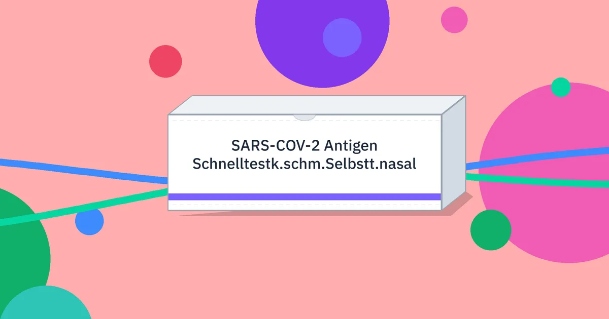 Symbolbild: Packung mit der Aufschrift SARS-COV-2 Antigen Schnelltestk.schm.Selbstt.nasal (PZN 18232099) – Verfügbarkeit und Bezug in Apotheken in Frankfurt am Main