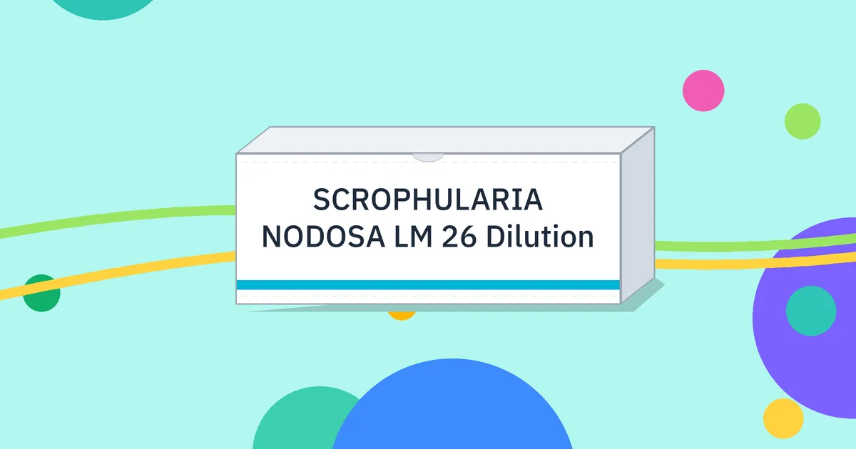 Symbolbild: Packung mit der Aufschrift SCROPHULARIA NODOSA LM 26 Dilution (PZN 13184622) – Verfügbarkeit und Bezug in Apotheken in Frankfurt am Main