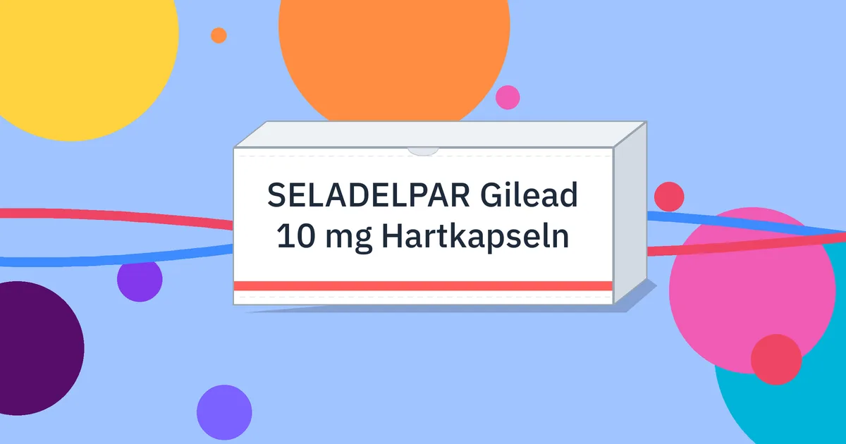 Symbolbild: Packung mit der Aufschrift SELADELPAR Gilead 10 mg Hartkapseln (PZN 19624447) – Verfügbarkeit und Bezug in Apotheken in Frankfurt am Main
