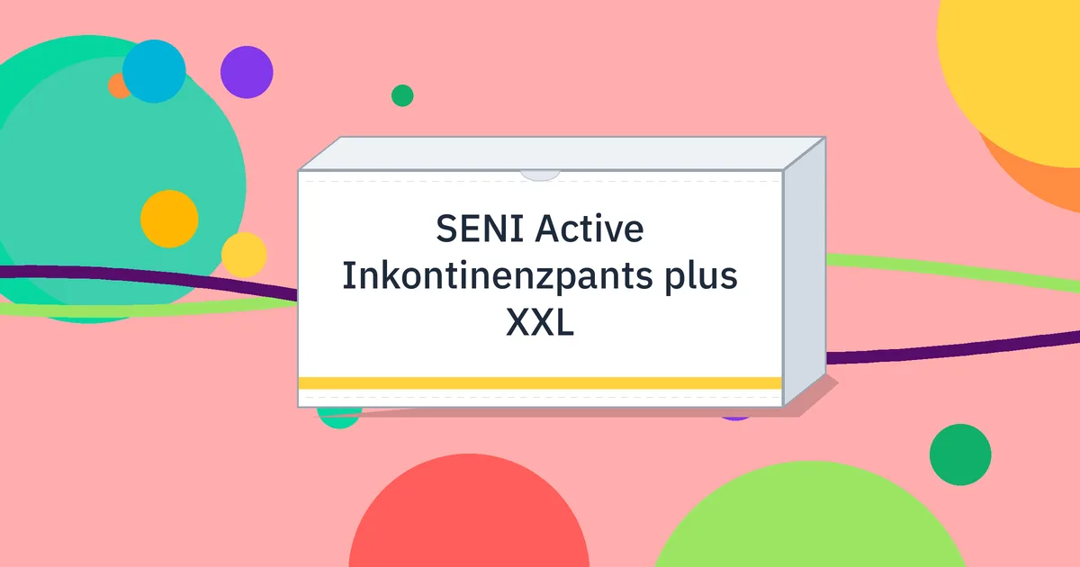 Symbolbild: Packung mit der Aufschrift SENI Active Inkontinenzpants plus XXL (PZN 18263361) – Verfügbarkeit und Bezug in Apotheken in Frankfurt am Main