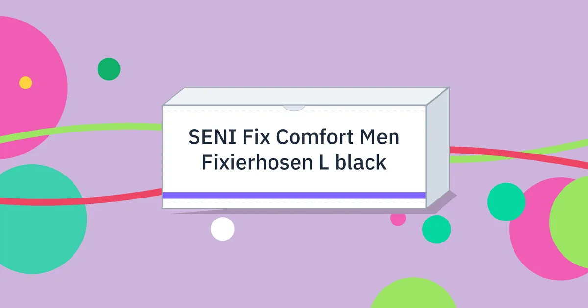 Symbolbild: Packung mit der Aufschrift SENI Fix Comfort Men Fixierhosen L black (PZN 13824292) – Verfügbarkeit und Bezug in Apotheken in Frankfurt am Main